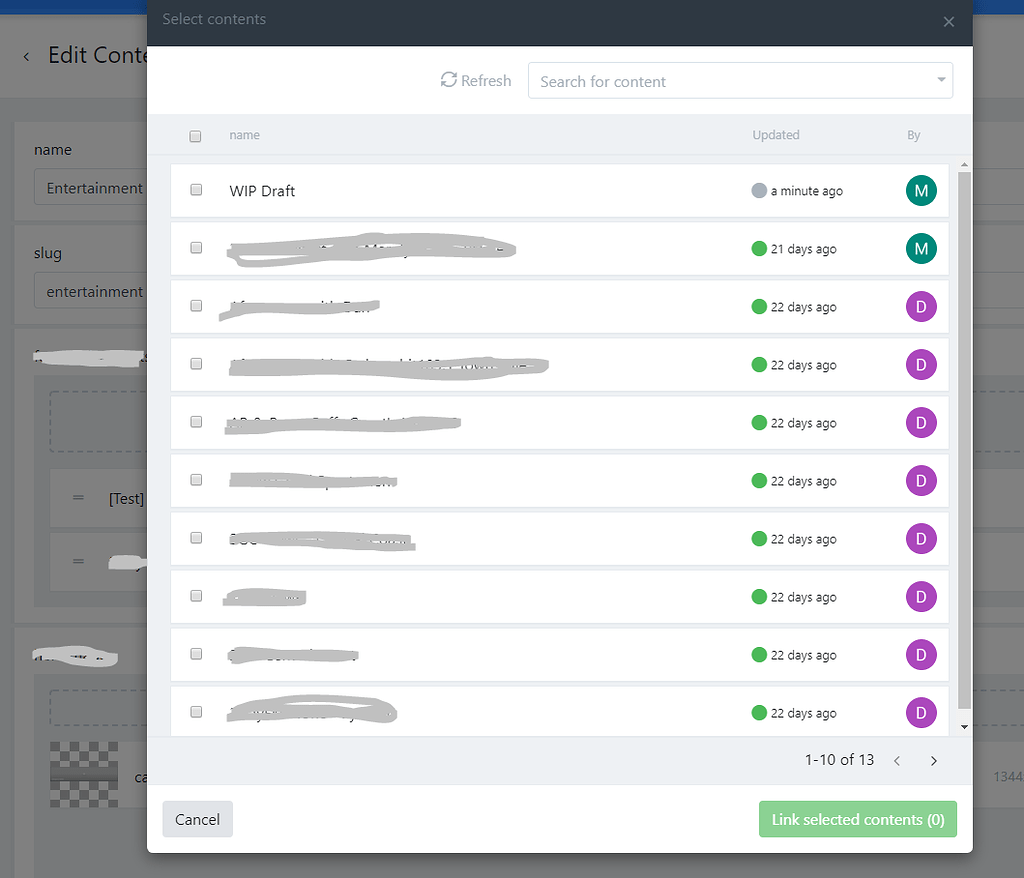 [IMPLEMENTED] Only display published content in relation field selection popup - Implemented ...