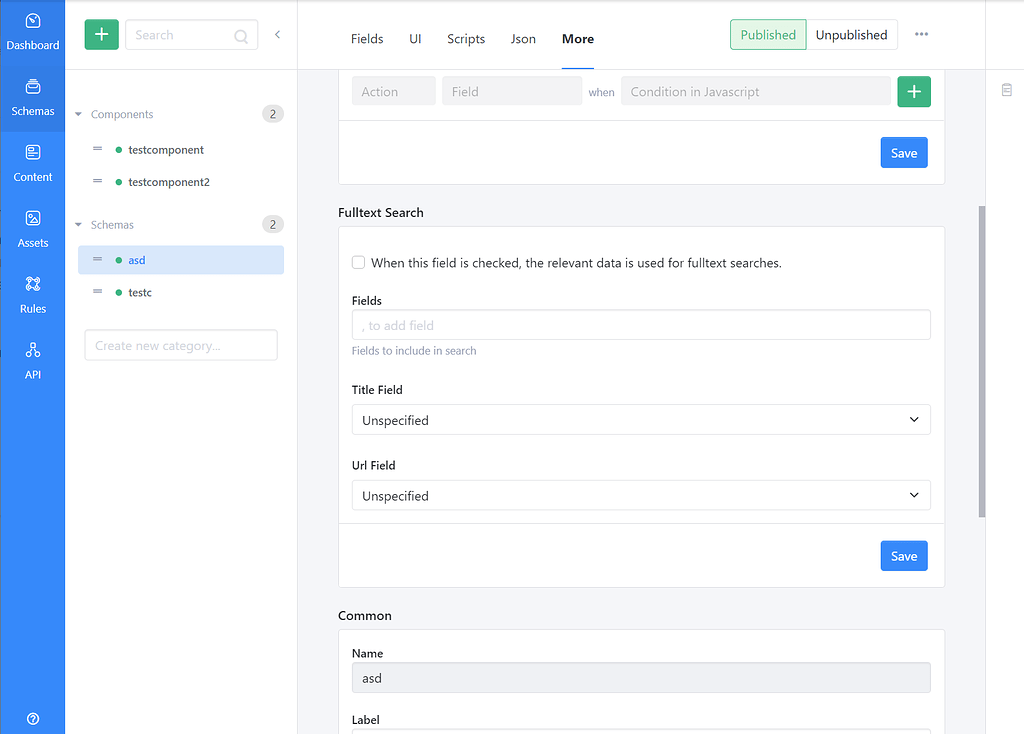 [UNLIKELY] Content Fulltext Search Improvement - Postponed Features - Squidex Support