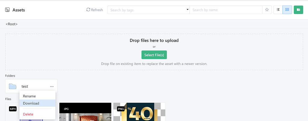 [IMPLEMENTED] Batch asset download - Implemented Features - Squidex Support