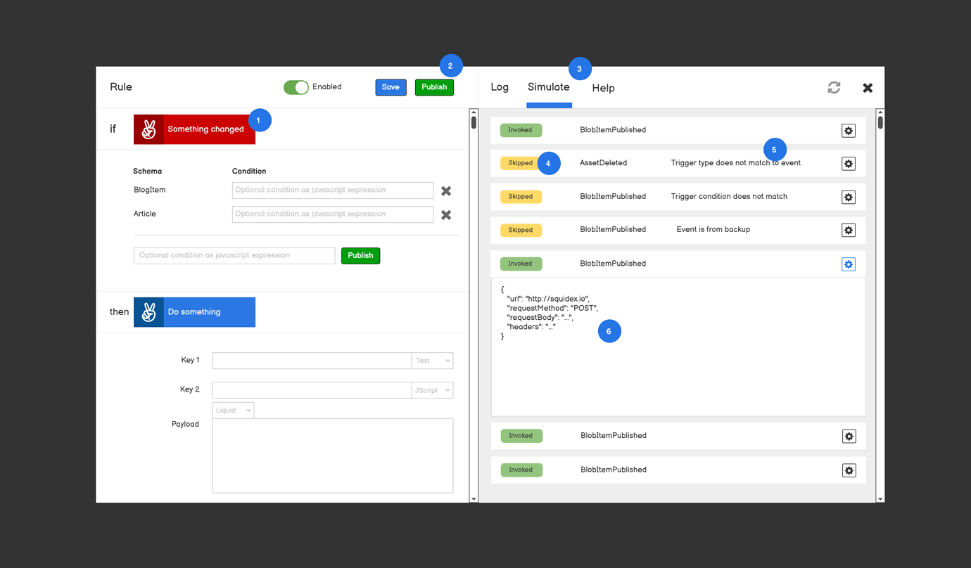 Implemented Better Rule Editor Implemented Features Squidex Support
