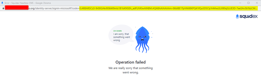 Microsoft (Azure AD) Auth - Error - Support - Squidex Support