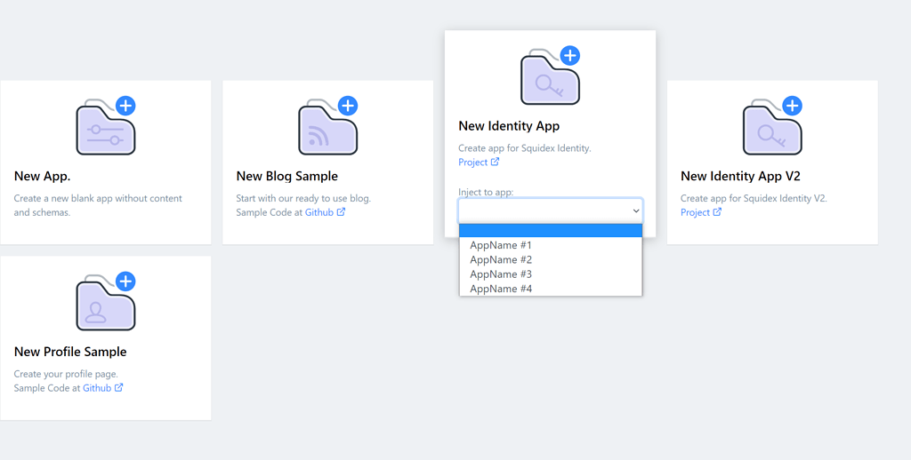 [IMPLEMENTED] Option for "inject" schema from UI - Implemented Features - Squidex Support