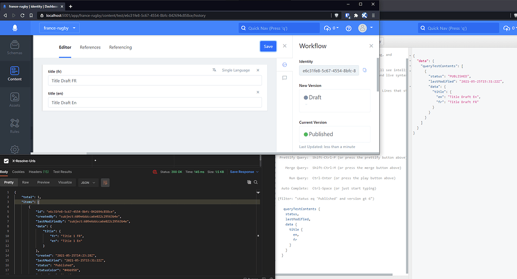 GraphQL and Draft version - Development - Squidex Support