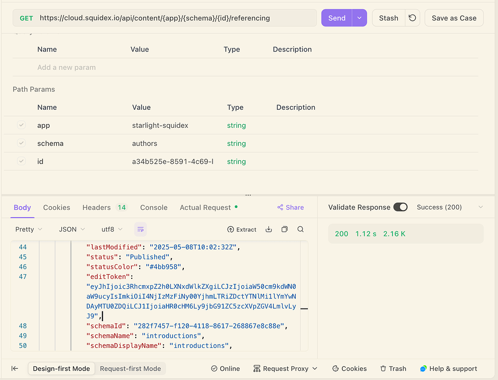 The role of the schema parameter in getReferencing and getReferences - Support - Squidex Support